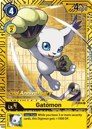 Game Crave Tournament Store - Gatomon - P-006 (2nd Anniversary Card Set ...